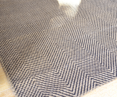 Jute Herringbone Rug - Black & Natural-Rugs